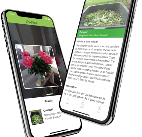Afvalwijzer app EcoScan matcht afval met juiste prullenbak - EcoScan App